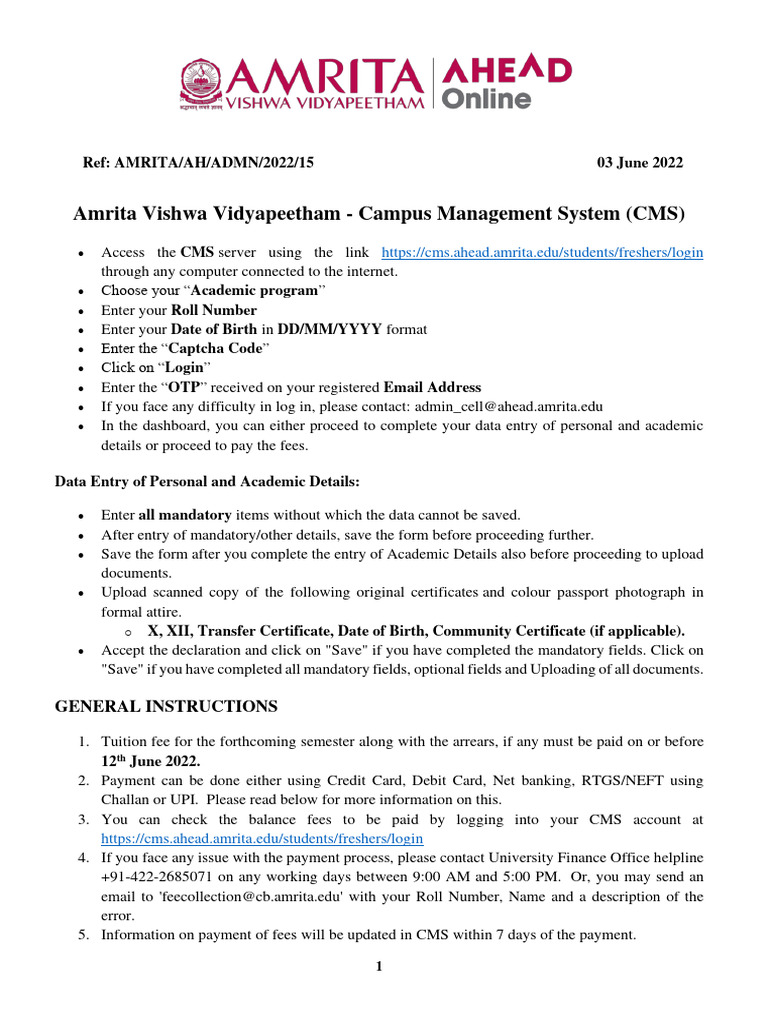 CMS Fee Payment Procedure | PDF | Debit Card | Payments