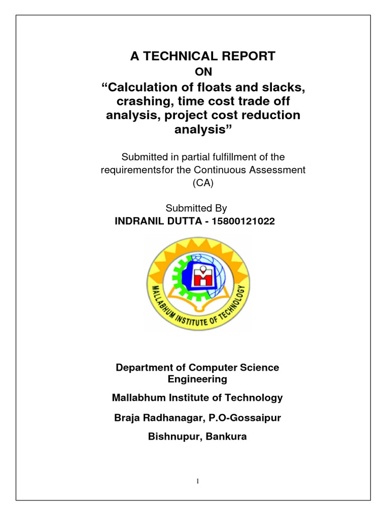 Project Managenet Btech 7TH Sem Cse Report | PDF | Project Management | Mathematical Optimization