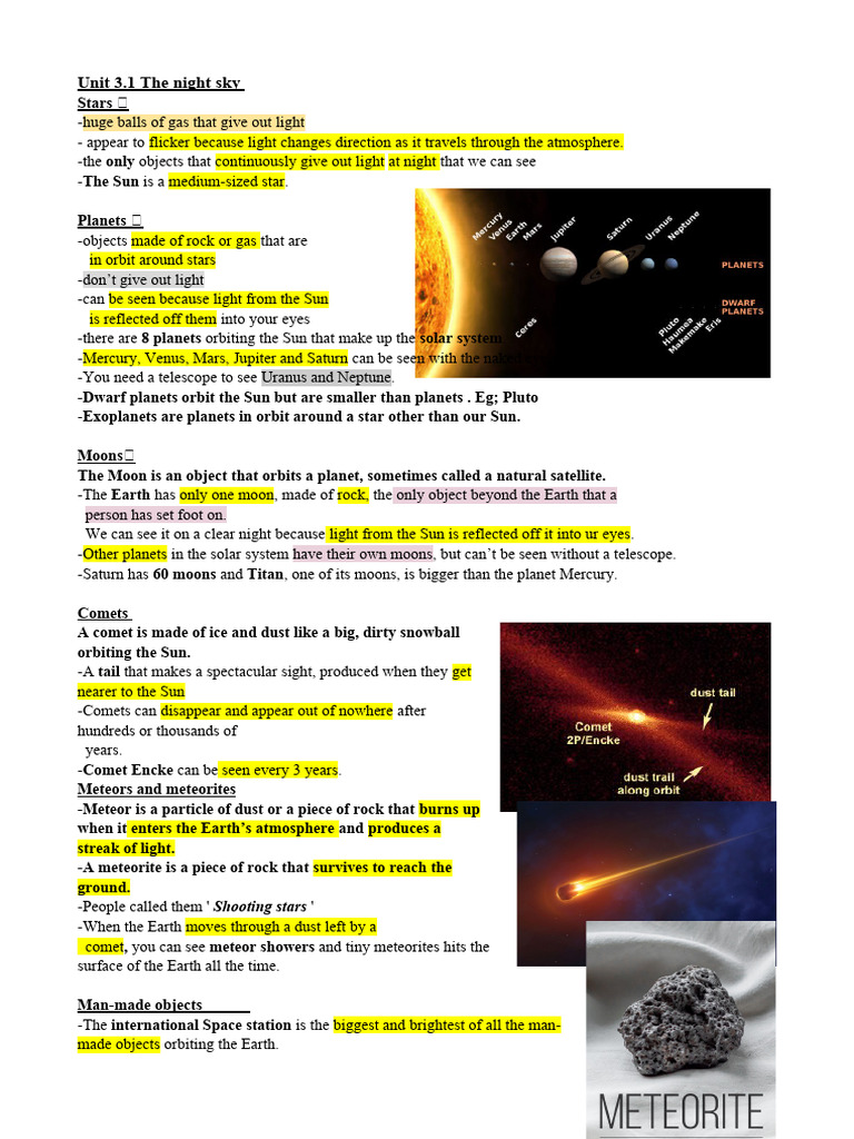 The Night Sky: Stars, Planets, and More | PDF | Planets | Solar System
