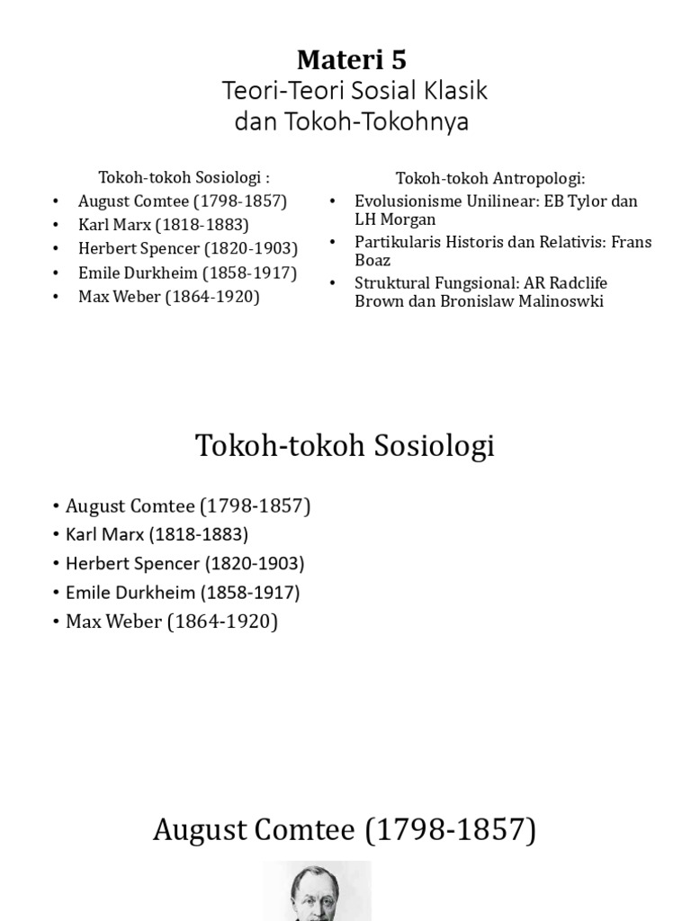 Presentation 5 Teori Teori Social Klasik. - Compressed | PDF
