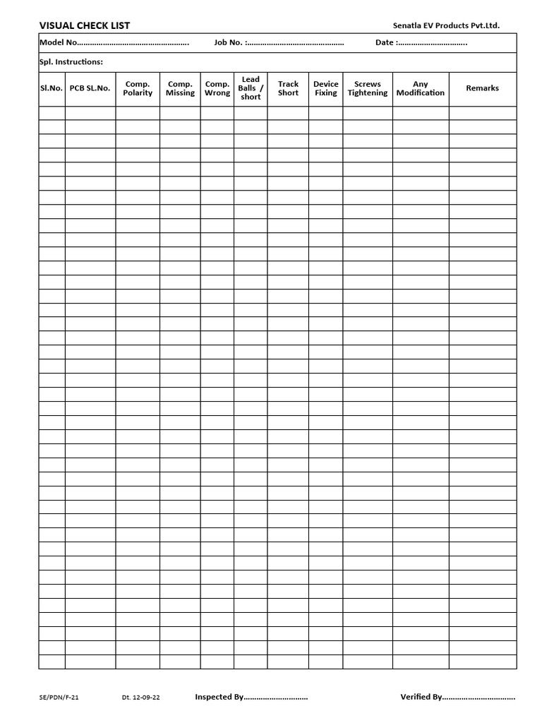 Visual Checklist | PDF
