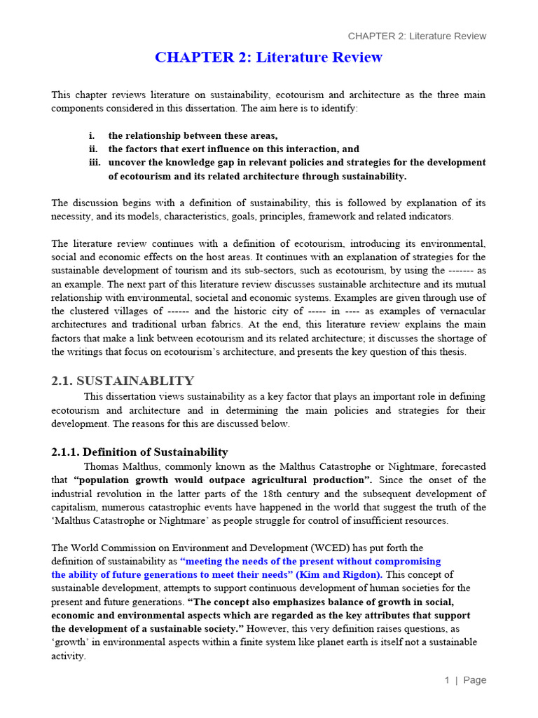 Chapter 2 - Literature Review | PDF | Sustainability | Sustainable ...