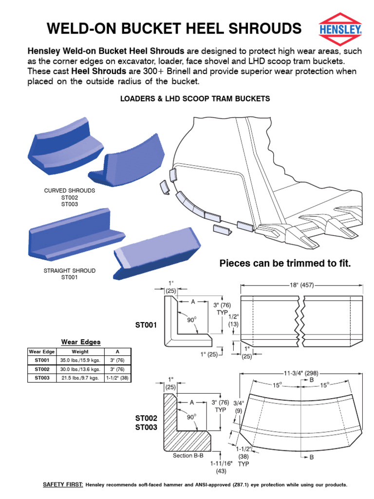 Weld-On Bucket Heel Shrouds | PDF | Welding | Construction