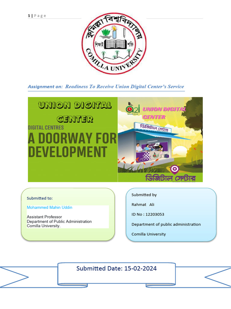 Readiness To Receive Union Digital Center's Service | PDF ...