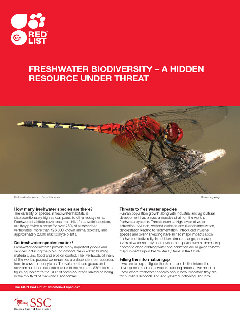 Freshwater Biodiversity A Hidden Resource Under Threat Factsheet en ...