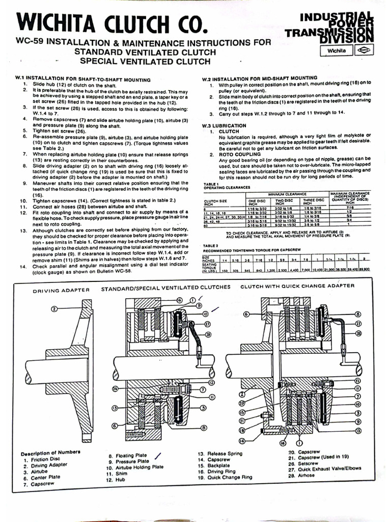 Wichita Clutch Instruction Sheet-1 | PDF