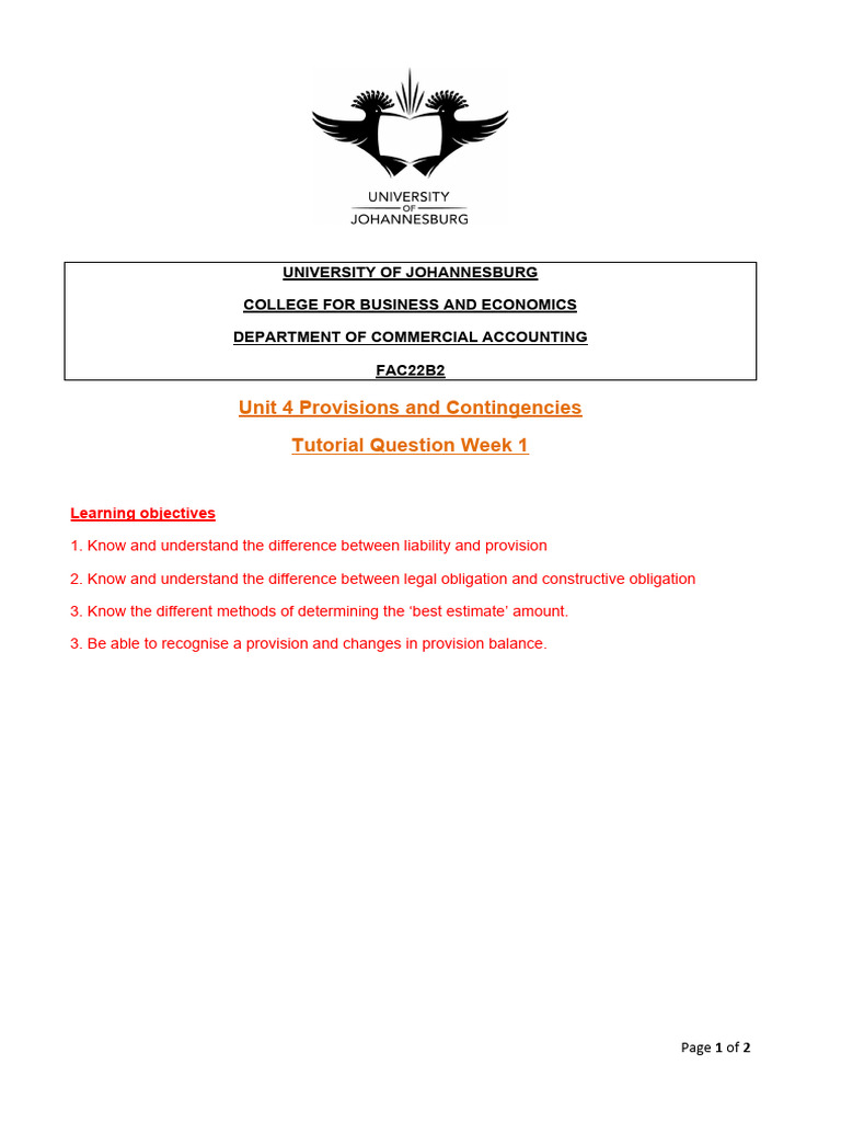 Unit 4 Tutorial Question Week 1 - Final | PDF | Legal Liability | Private Law