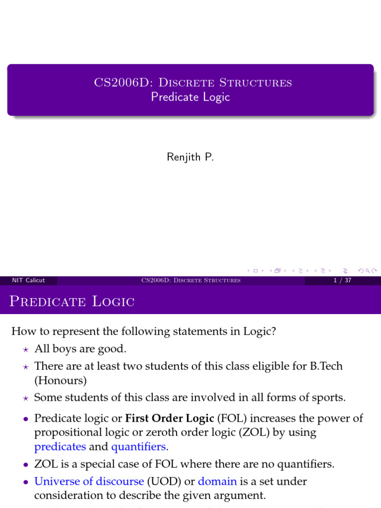 03 Predicate Logic | PDF | First Order Logic | Logic