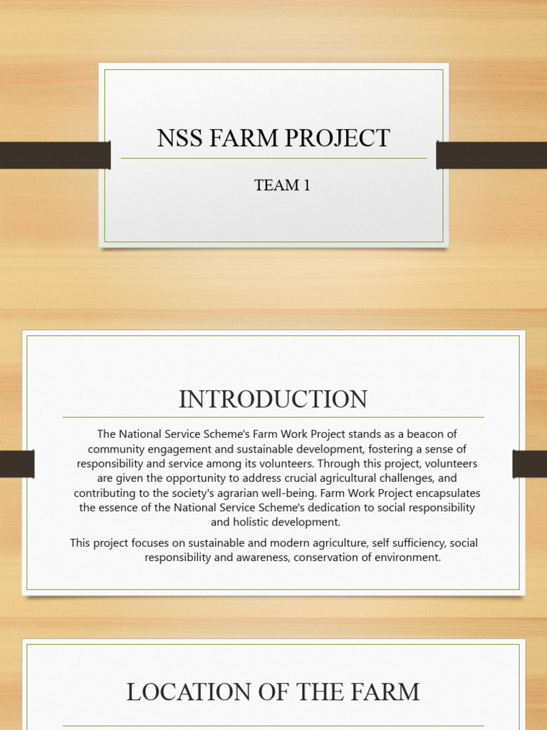 NSS Farm Project | PDF | Agriculture | Irrigation