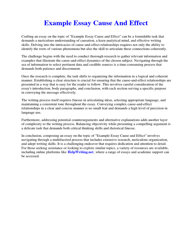 Example Essay Cause and Effect | PDF | Walt Disney | Essays