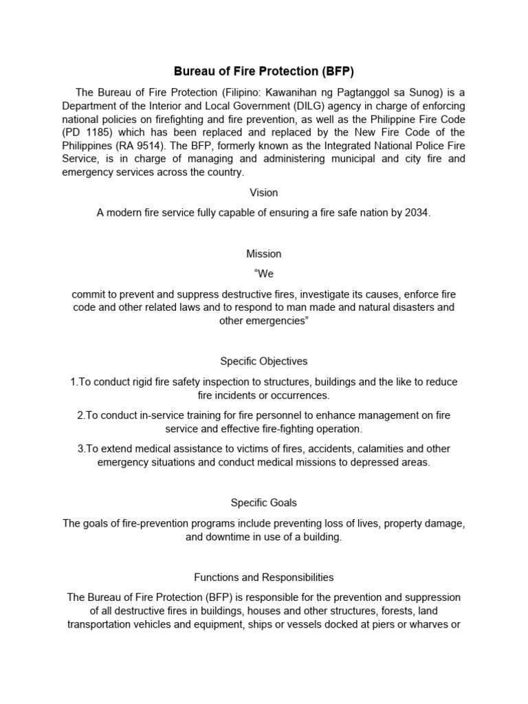 Bureau of Fire Protection | PDF | Emergency Management | Public Safety