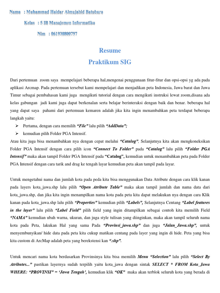 M. Haidar Almujahid Batubara - 5ib - Prak - SIG | PDF