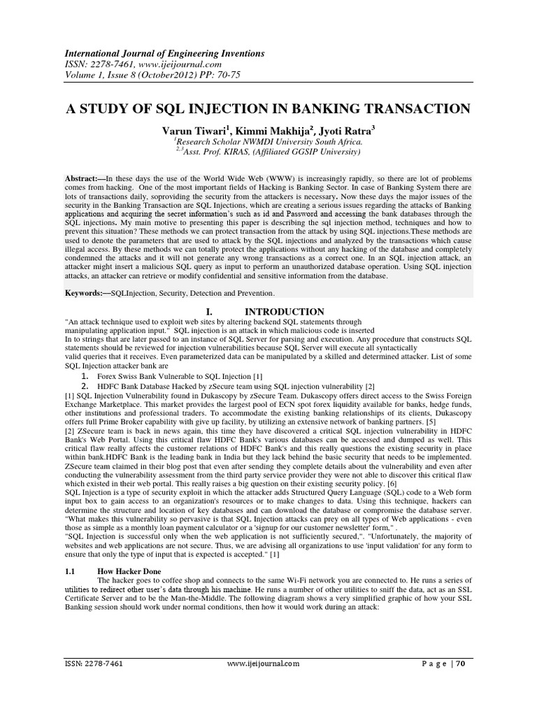 SQL INJECTION | PDF | Security | Computer Security