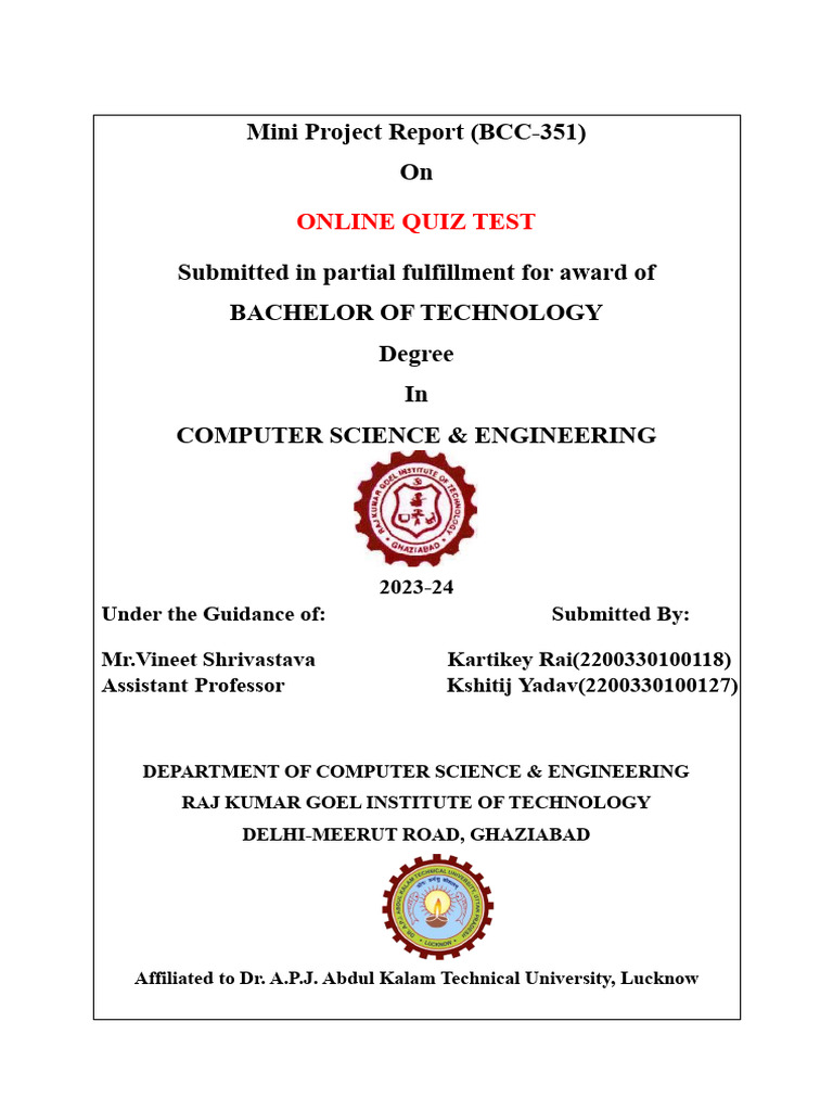 Mini Project Report | PDF | Databases | World Wide Web