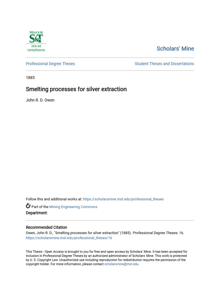 Smelting Processes For Silver Extraction Smelting Processes For Silver ...