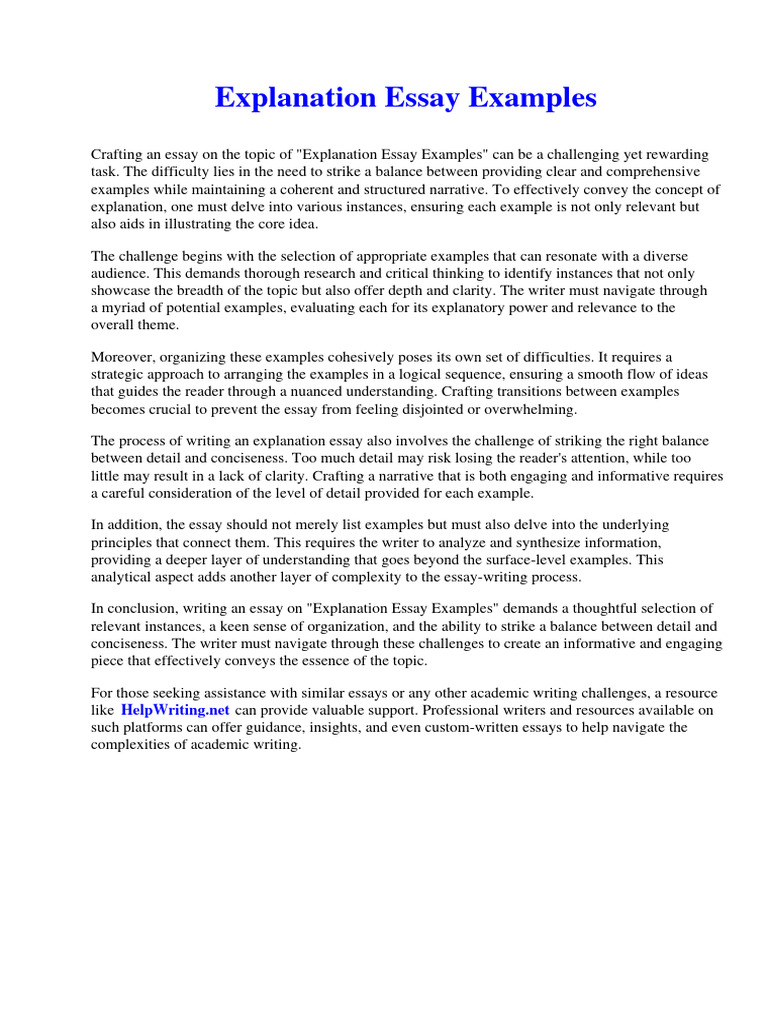 Explanation Essay Examples | PDF | Computer Network | Essays