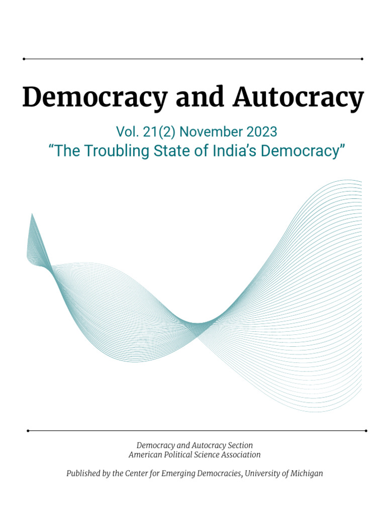 Democracy and Autocracy - Vol.21 (2) - November 2023 | PDF | Bharatiya Janata Party | Narendra Modi