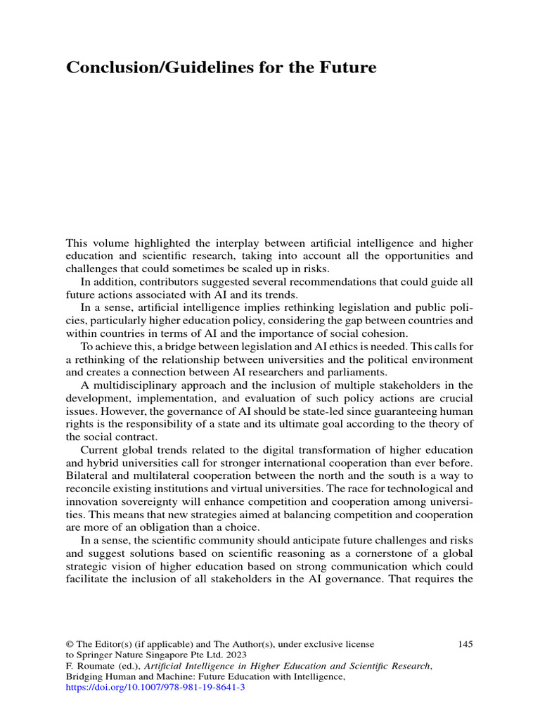 Conclusion/Guidelines For The Future | Download Free PDF | Artificial ...