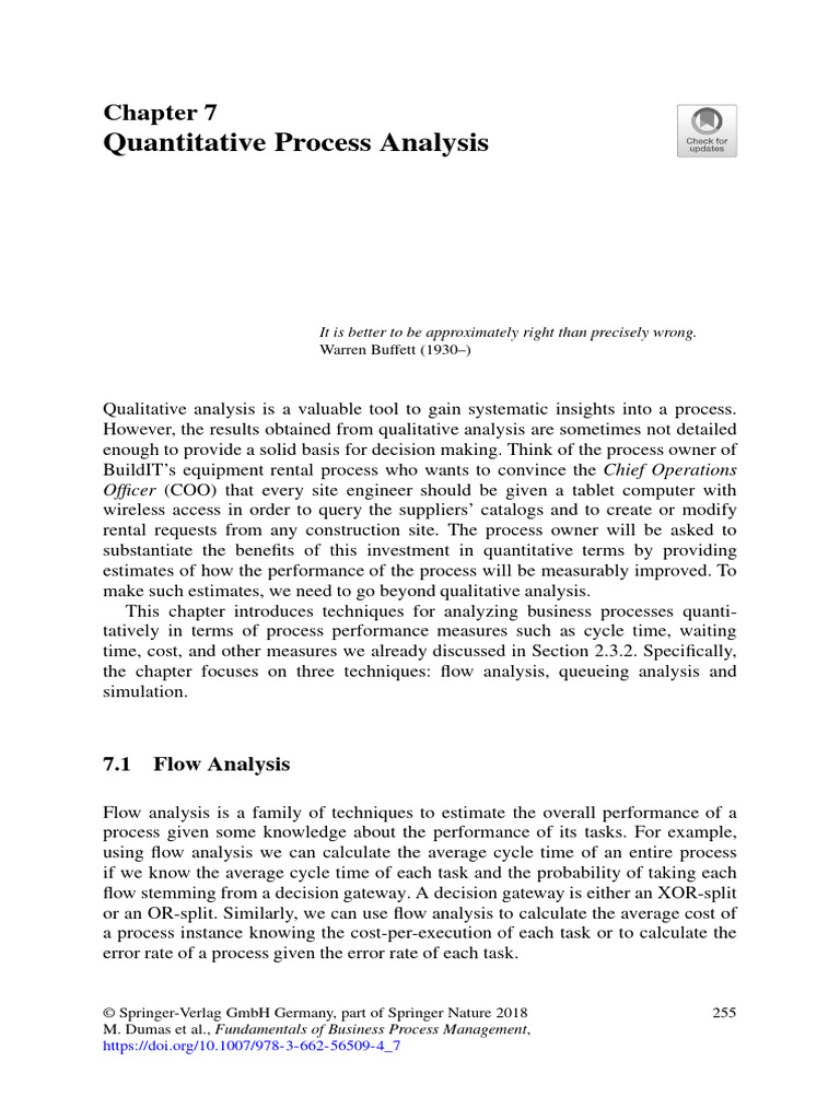 Quantitative Process Analysis | PDF | Cost | Mathematical Analysis