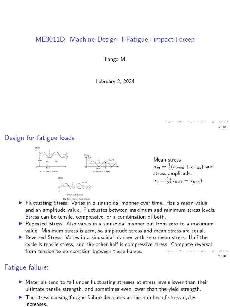 Fatigue and Endurance Limit in Machine Design | PDF