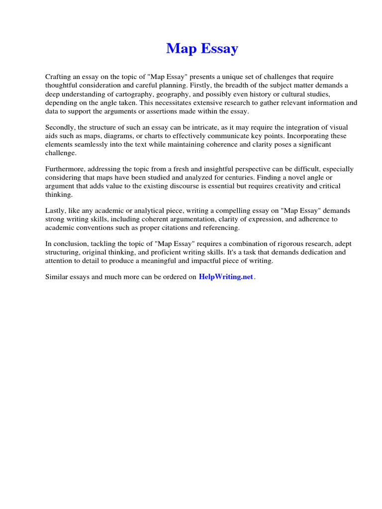 Map Essay | PDF | Essays