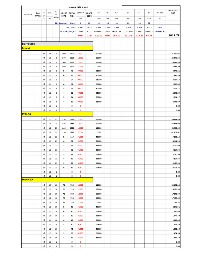 QS For Barrette Piles Tower A | PDF