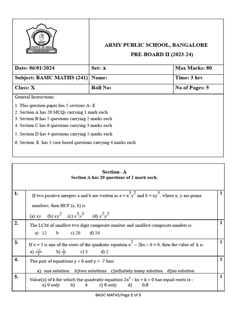 Pb2 Basic Maths Seta | PDF | Numbers | Area