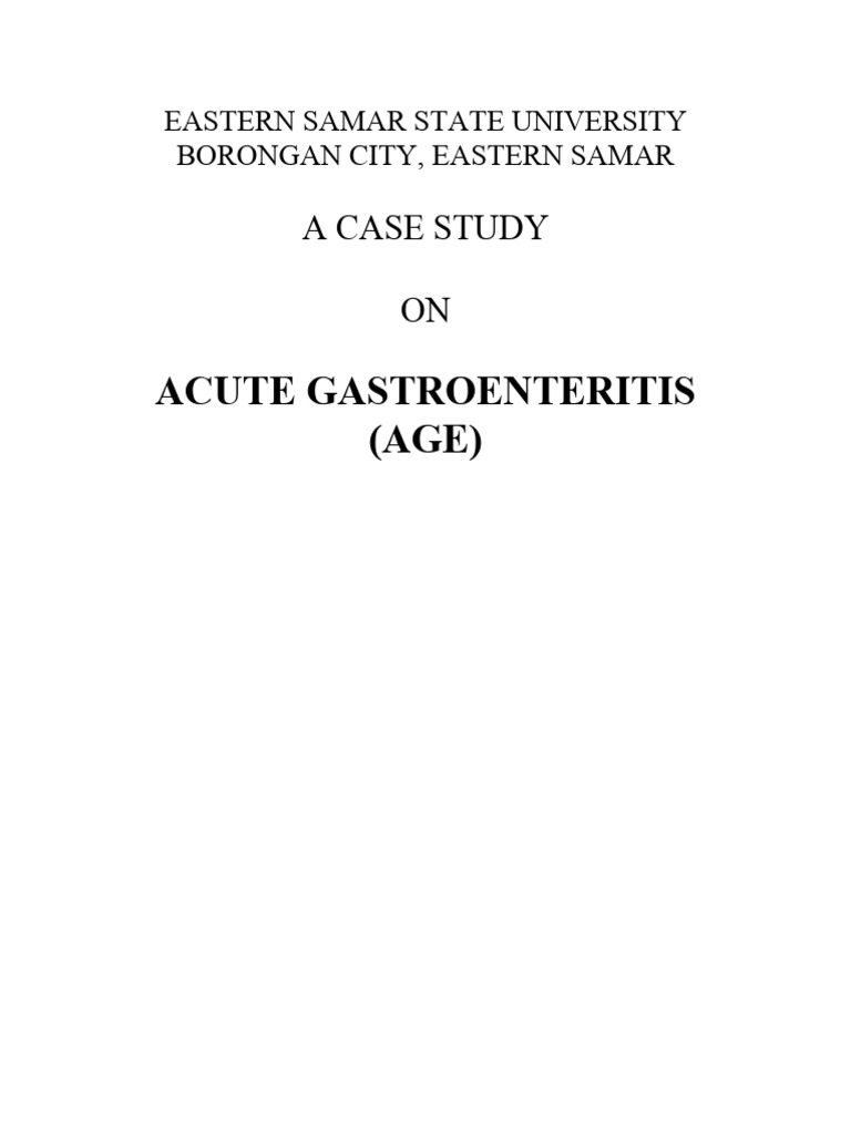 Case Study Gastroenteritis | PDF | Small Intestine | Human Digestive System