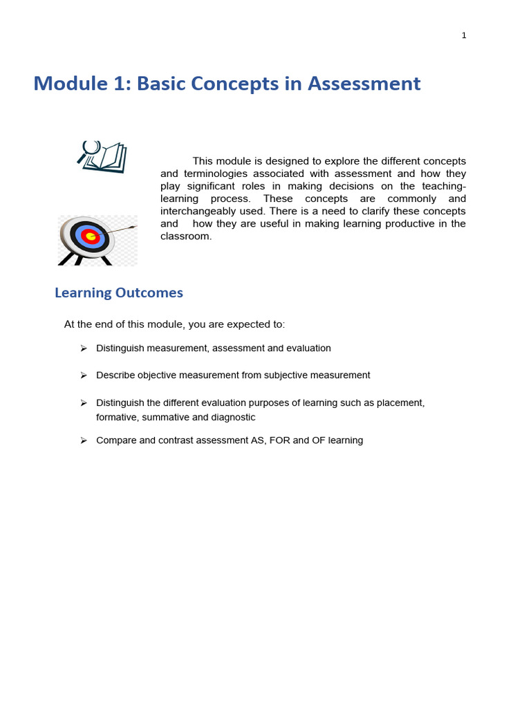 Assessment of Learning 1 Learning Packets | PDF | Educational ...