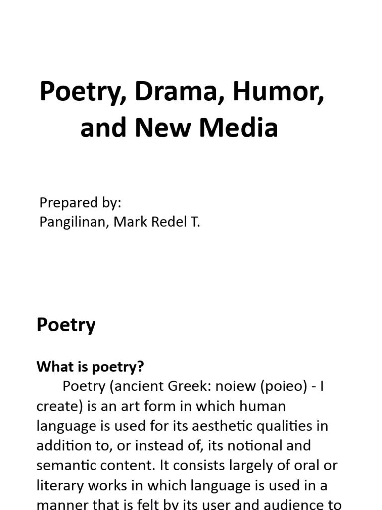 Poetry, Drama, Humor, New Media | PDF | Poetry | Humour