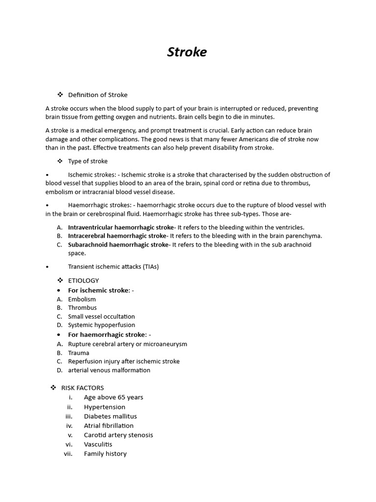 Stroke | PDF | Stroke | Ischemia