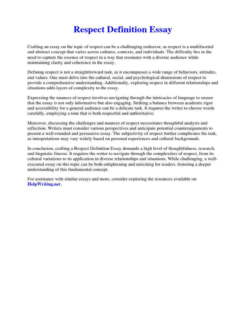 Respect Definition Essay | PDF | Net Present Value | Internal Rate Of ...