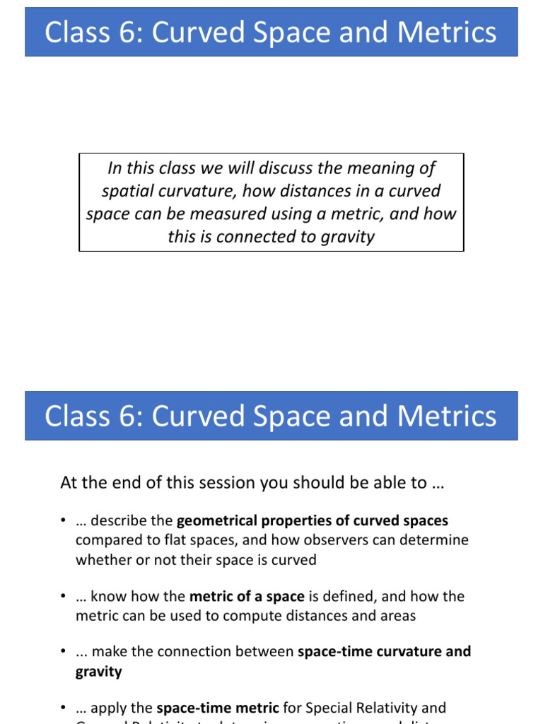 Curved Space &metrics | PDF