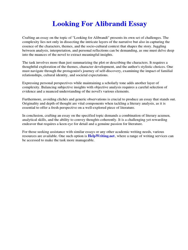 Looking For Alibrandi Essay | PDF | Happiness | Essays