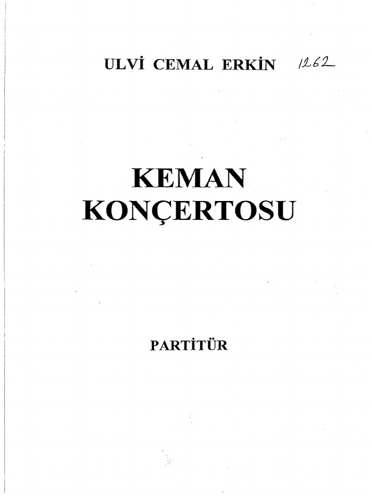Ulvi Cemal Erkin-Keman Konçertosu - Full Score | PDF