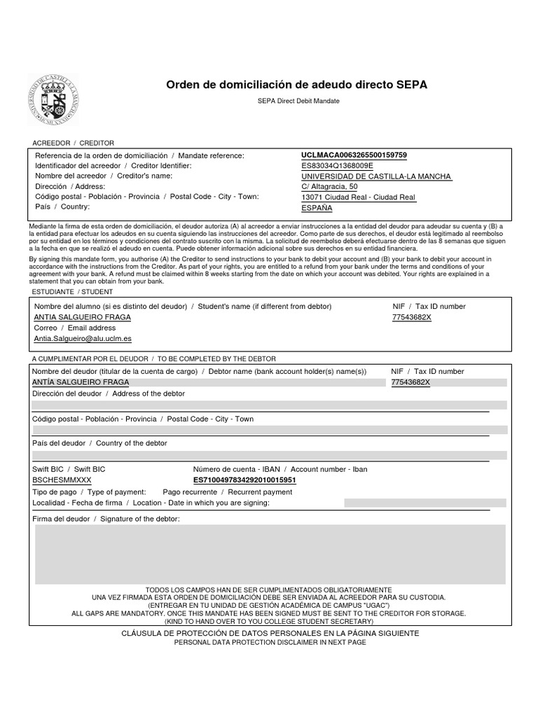 Mandato Sepa | PDF