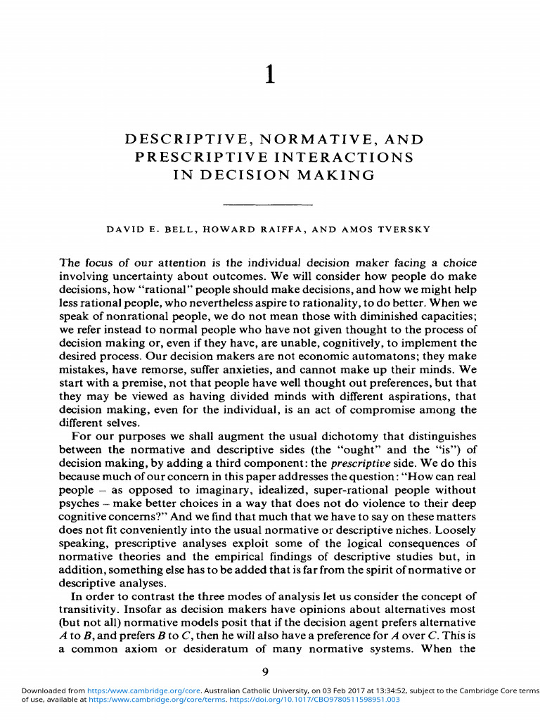 03a DM Theories | PDF | Rationality | Utility