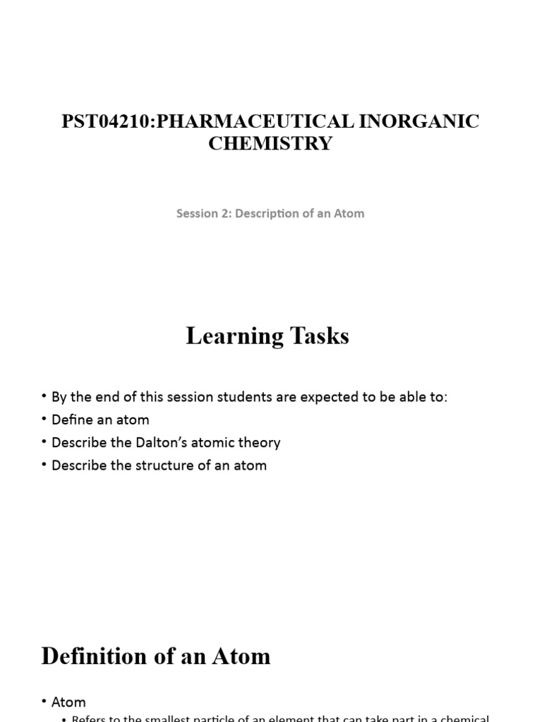 Session 2-Description of An Atom | PDF | Atoms | Isotope