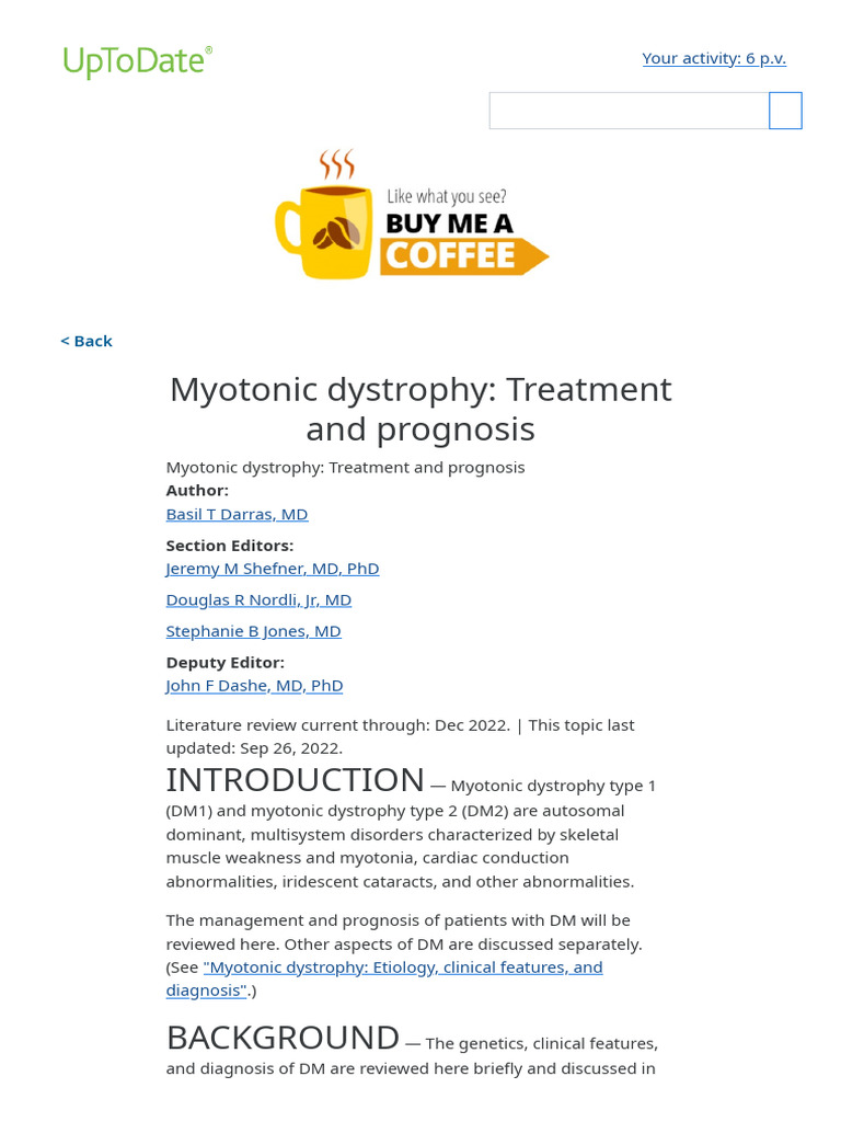 Myotonic Dystrophy - Treatment and Prognosis - Uptodate Free | PDF ...