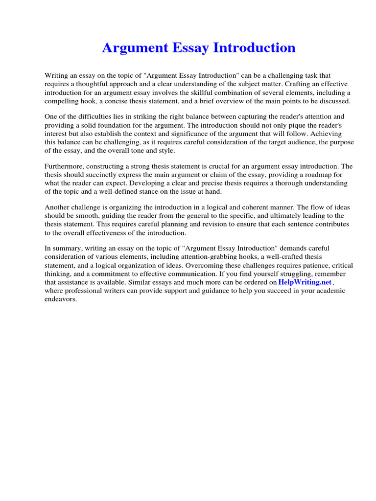 Argument Essay Introduction | Download Free PDF | Meiosis