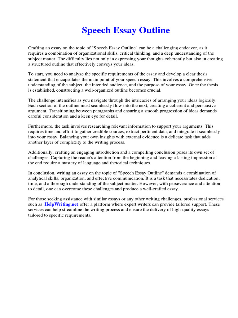 Speech Essay Outline | PDF | Oedipus | Essays