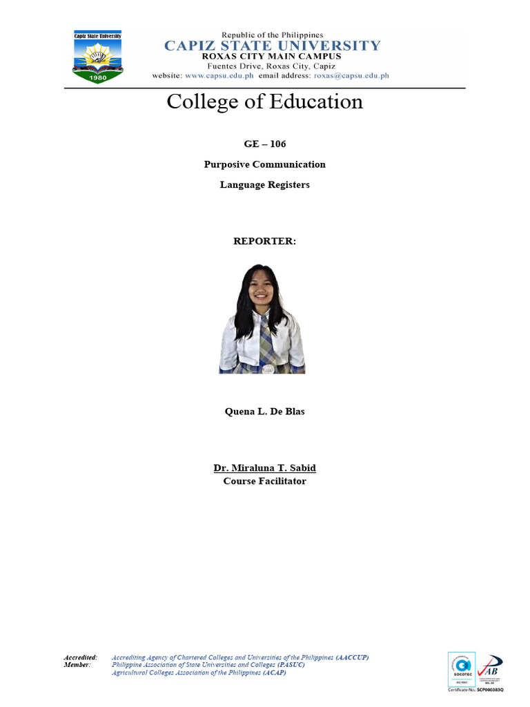 Lesson 4 - Language of Registers | PDF | Communication | Speech