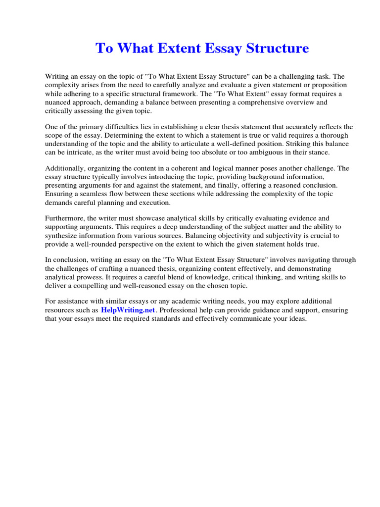 To What Extent Essay Structure | PDF | Essays | Privacy