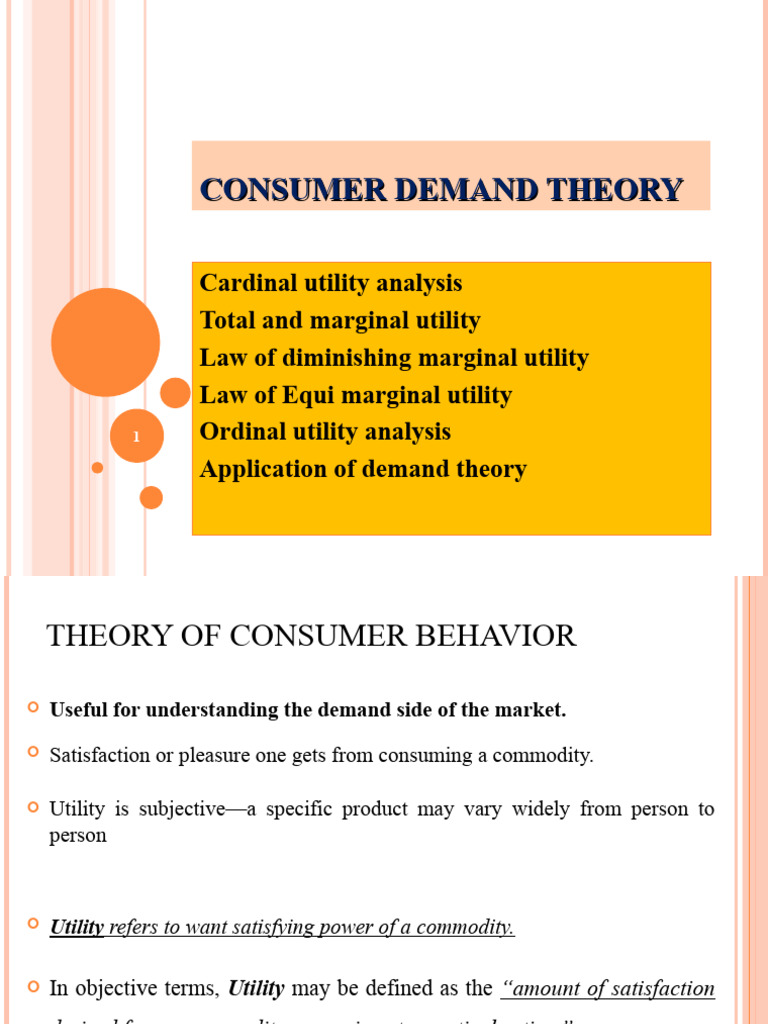 Econ - Unit - 2 - Consumer Demand Theory | PDF | Utility | Marginal Utility