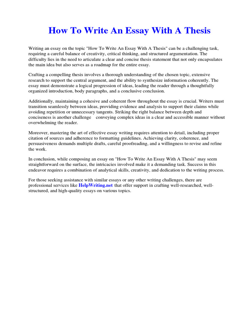 Guide to Writing an Essay with Thesis | PDF | Essays | Arbitration