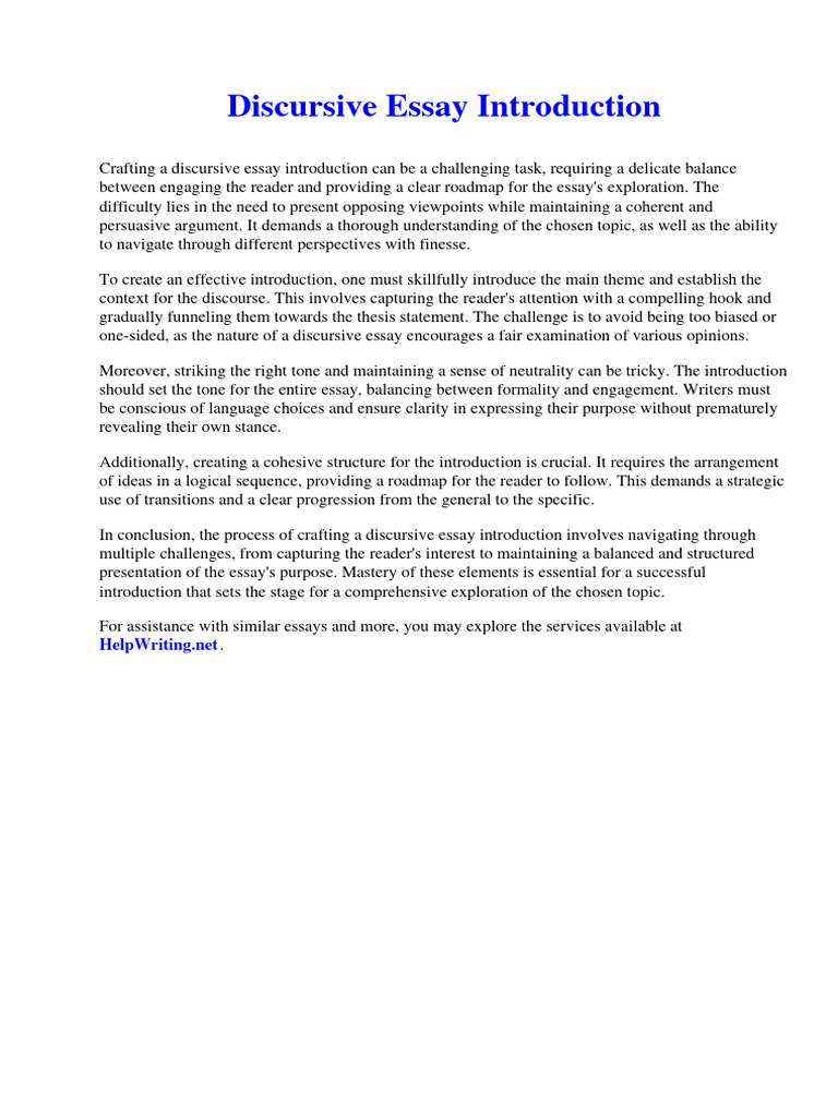 Discursive Essay Introduction | PDF | Proteomics | Essays