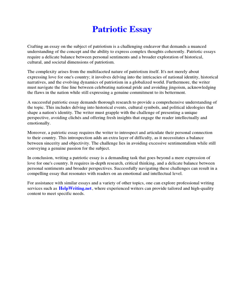 Patriotic Essay | PDF | Foreign Direct Investment