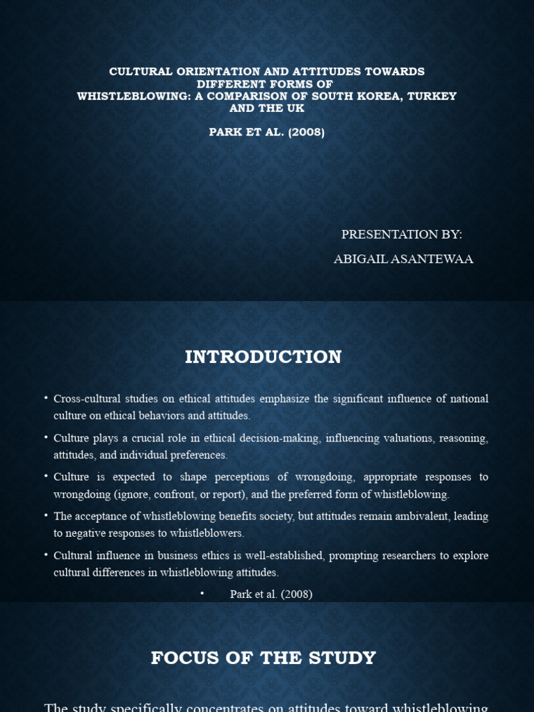 Whistle Blowing-Presentation | Download Free PDF | Attitude (Psychology ...