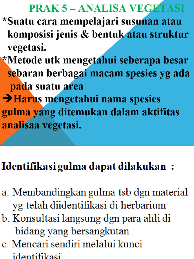 Prakt 5 Analisa Vegetasi | PDF