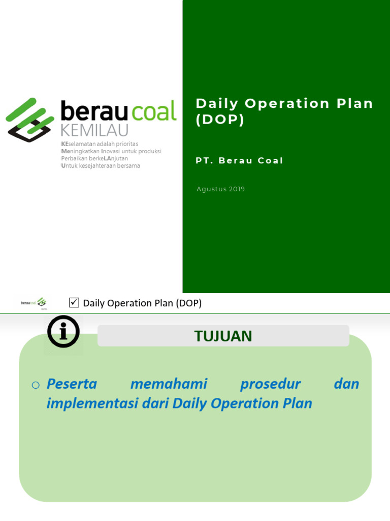 01.daily Operation Plan - JWO | PDF